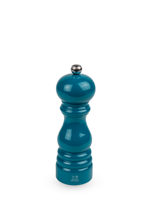 Paris Manual wooden salt mill in pacific blue gloss, 18cm - 7in ...