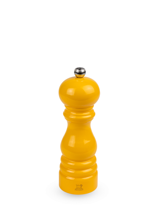 Paris Manual wooden salt mill in saffron yellow gloss, 18cm - 7in ...