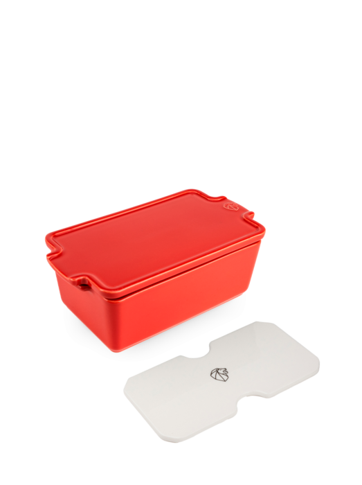 Appolia Ceramic terrine with press, red, 600 to 700 g - Peugeot Saveurs